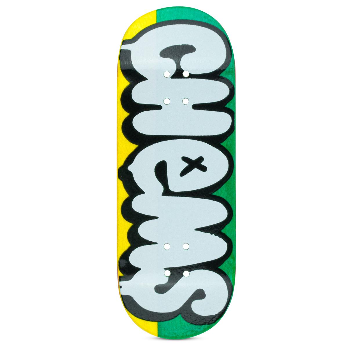 Chems Fingerboard Deck - Yellow/Green Split Ply Bubbles – The Vault Pro ...